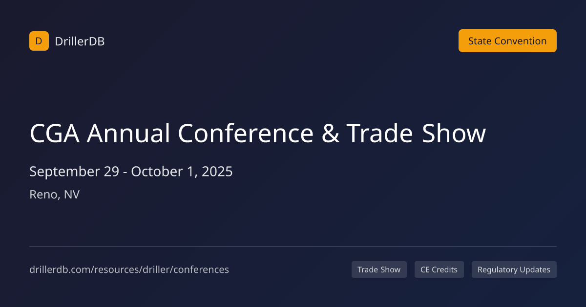 CGA Annual Conference & Trade Show 2025 | State Water Well Conference ...