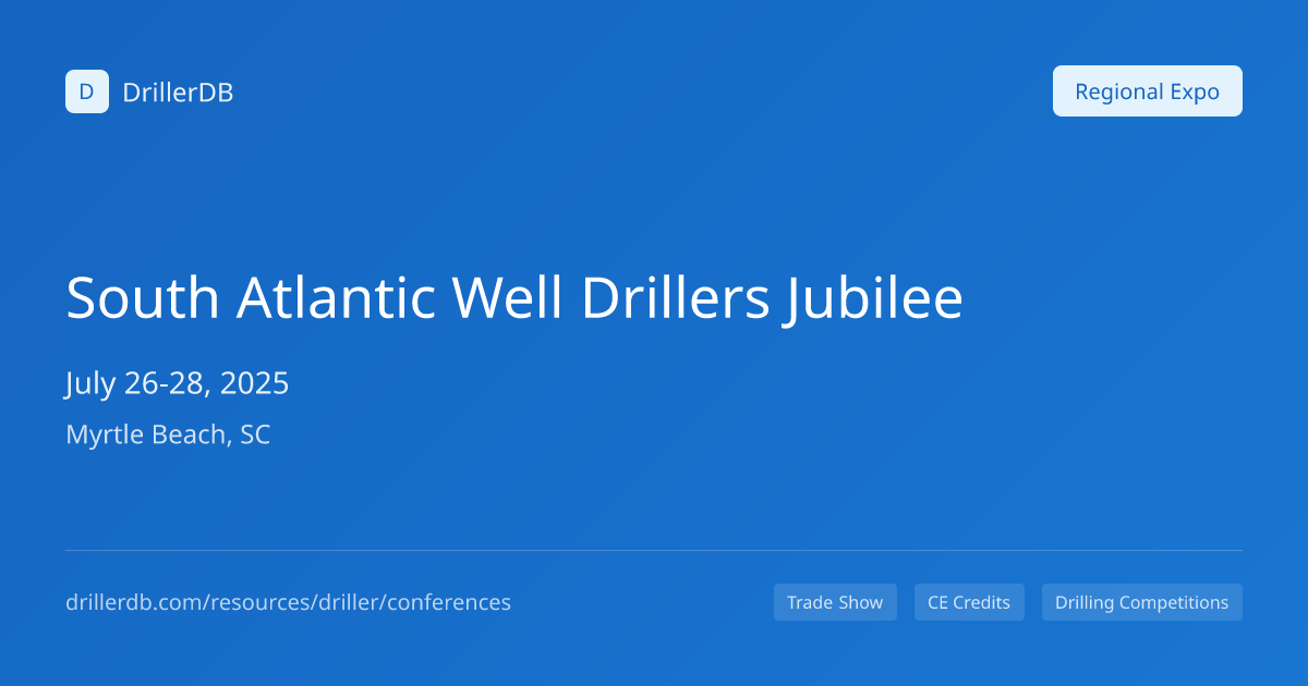 South Atlantic Well Drillers Jubilee 2025 | Regional Water Well ...