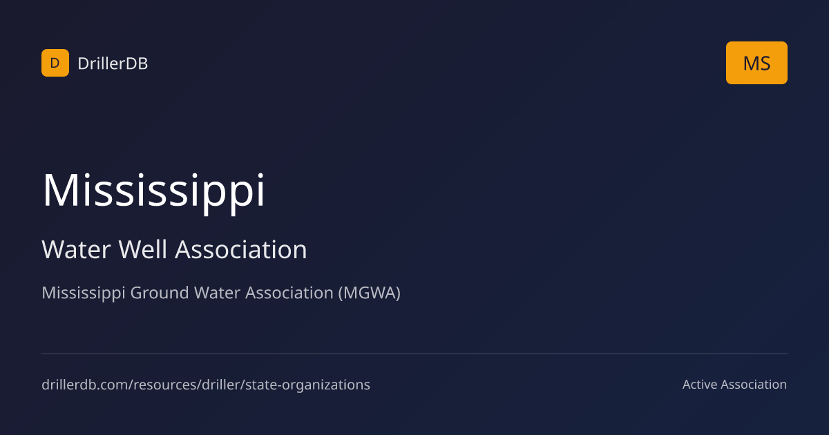 Mississippi Ground Water Association (MGWA) | Mississippi Water Well ...